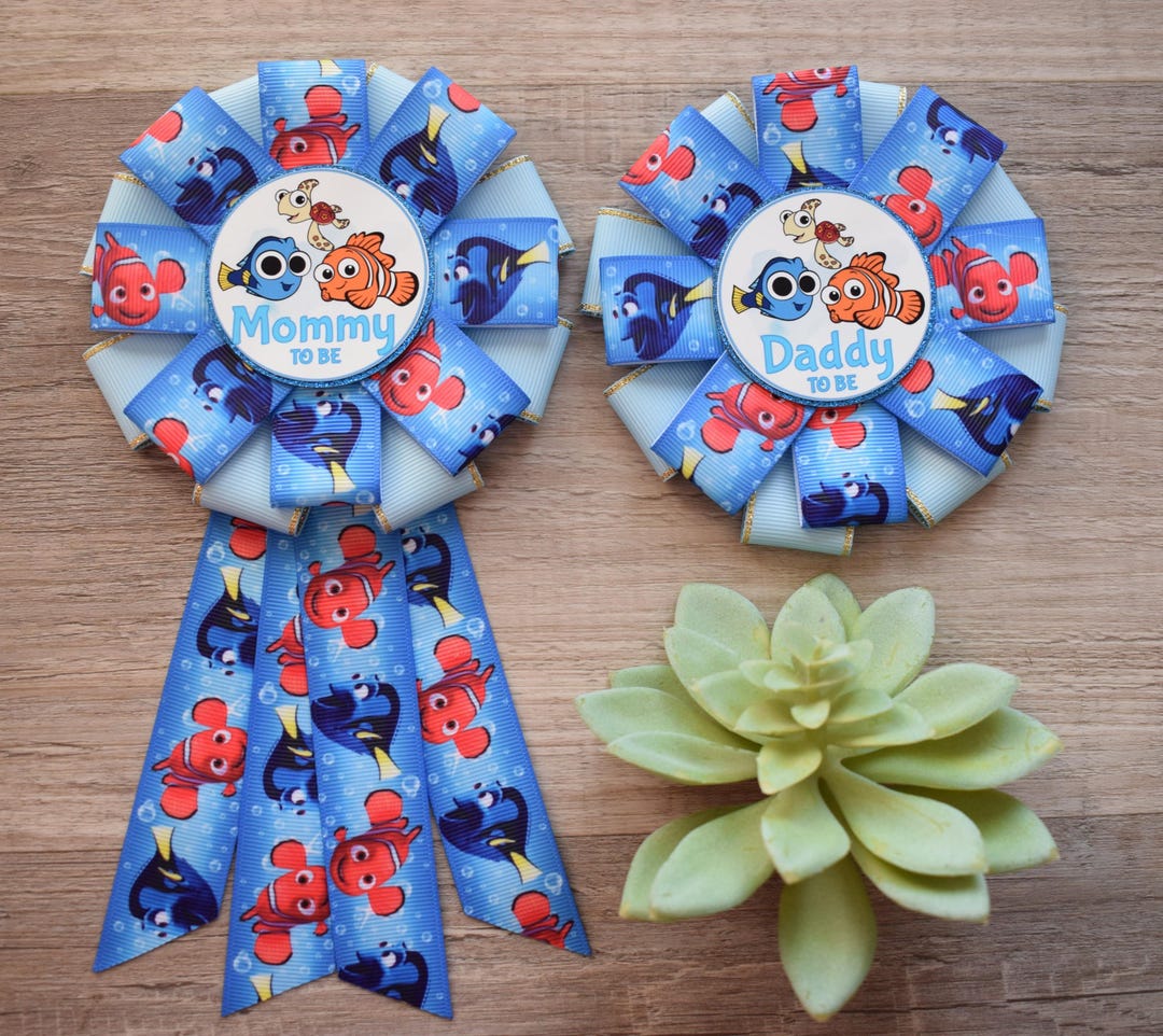 Finding Nemo Baby Shower, Fish Under the Sea Corsage Pins, Mommy to Be ...
