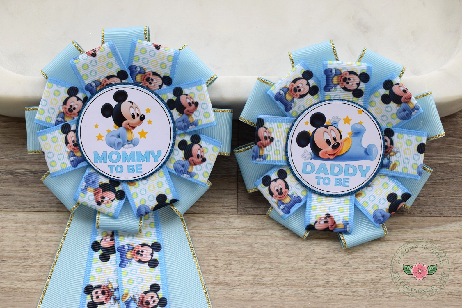 Blue Baby Shower, Parent Corsage Pins, Mommy to Be Ribbon, Daddy to Be ...
