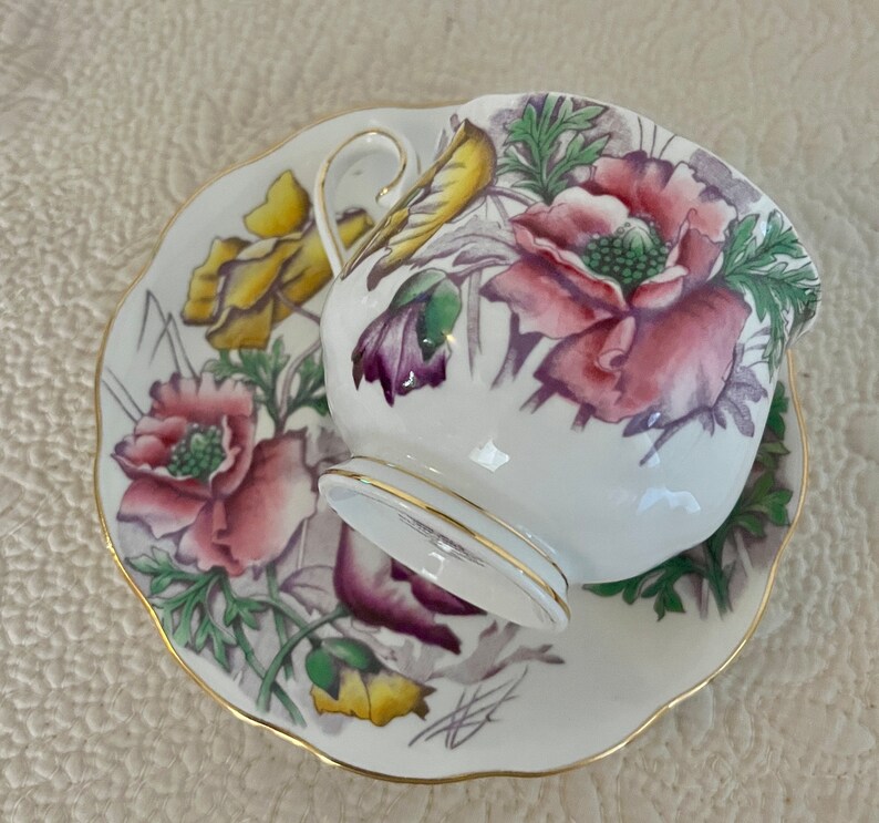 Royal Albert Flower of the Month Series poppy Teacup Trio - Etsy