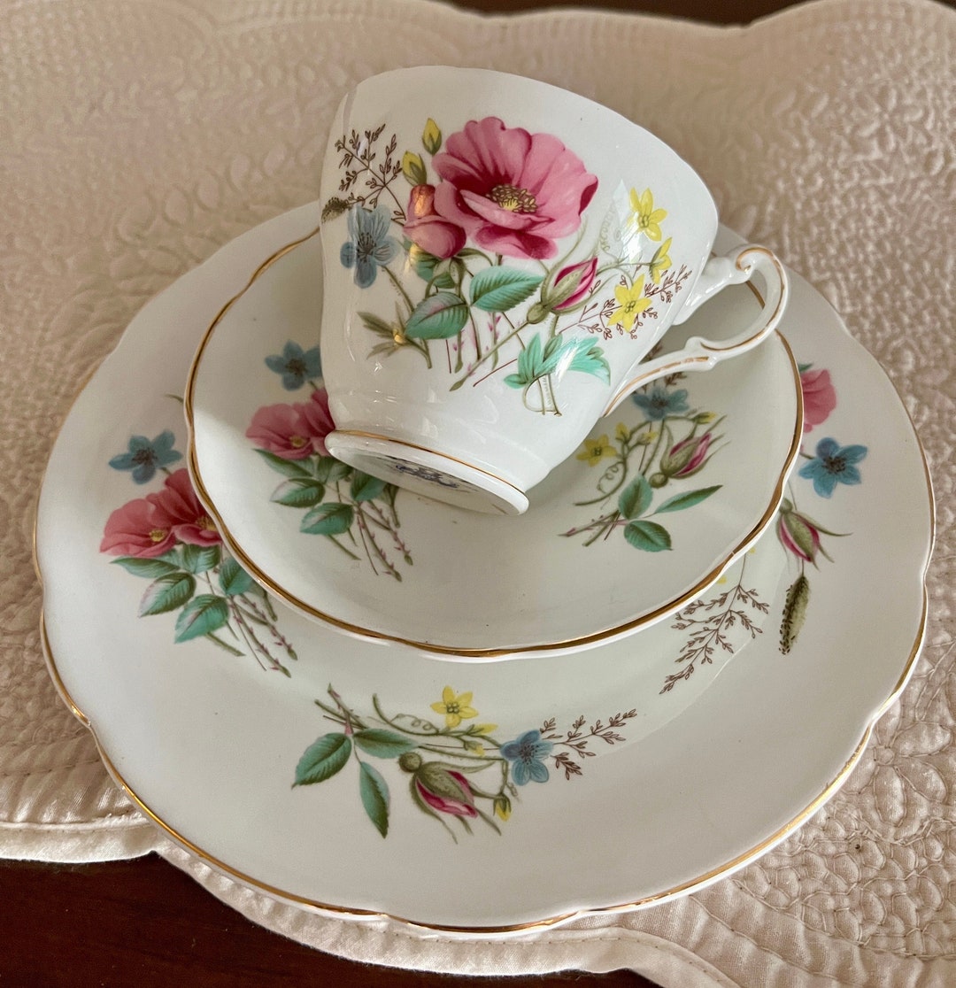 Regency Teacup Trio Wildflowers English Bone China - Etsy