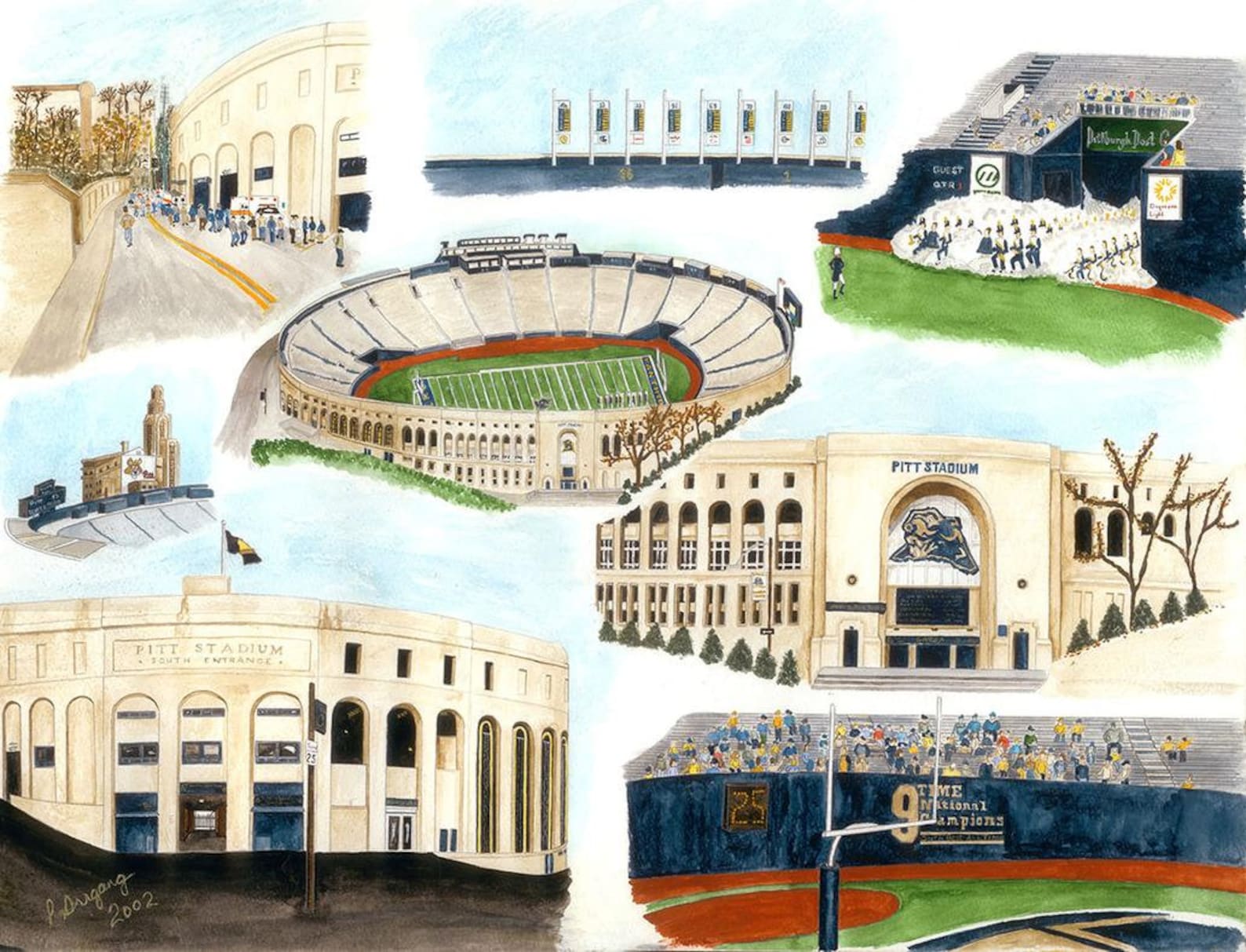 Pitt Athletics - Pitt Stadium Memories 11x14 Print - Etsy
