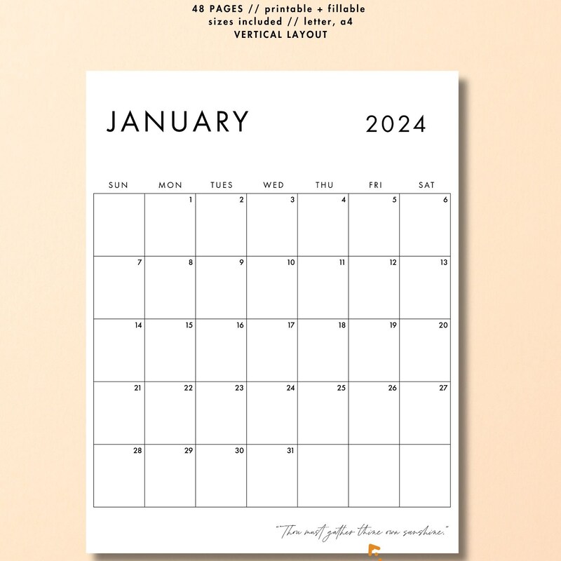 Modern Calendar - Etsy