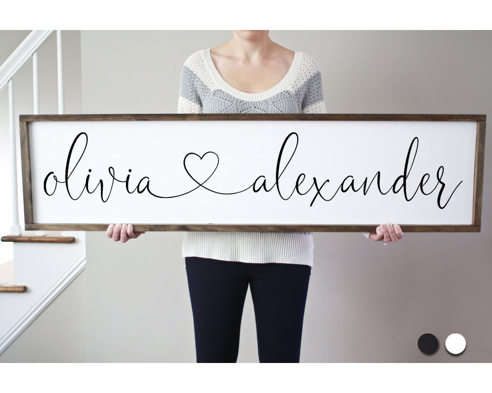 Bedroom Signs For Couples Couple Name Sign Bedroom Sign Etsy
