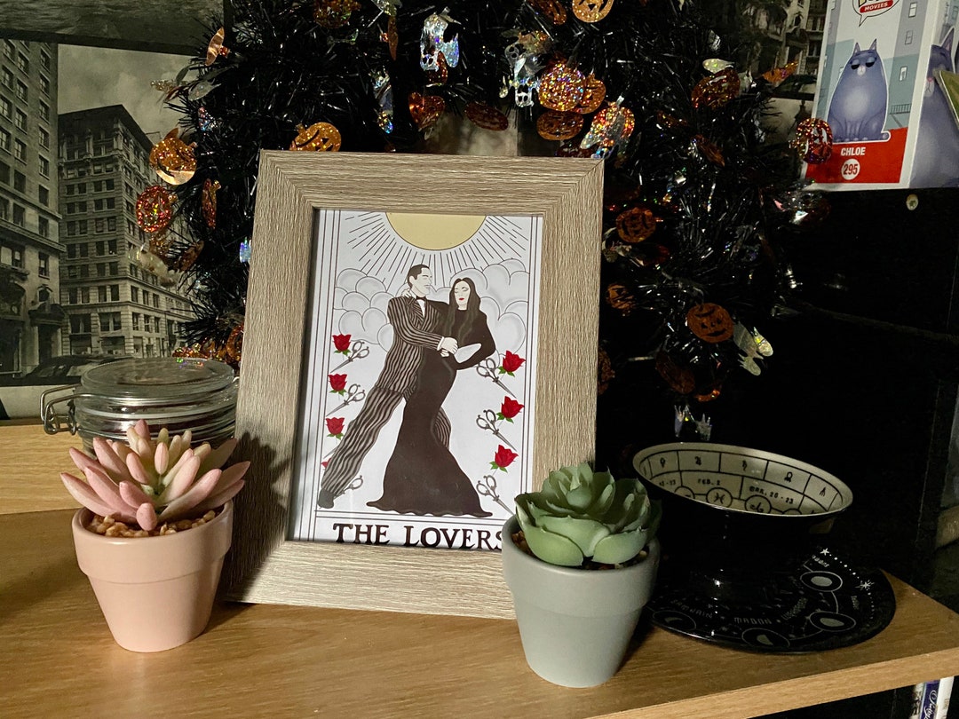 A4 Addams Family Values Tarot Design Spooky Art Print Morticia - Etsy