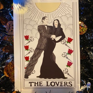A4 Addams Family Values Tarot Design Spooky Art Print Morticia - Etsy