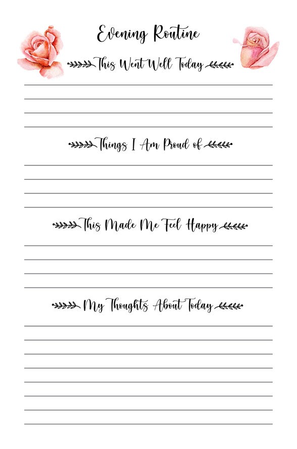 Daily Mindfulness Journal- Printable - Etsy
