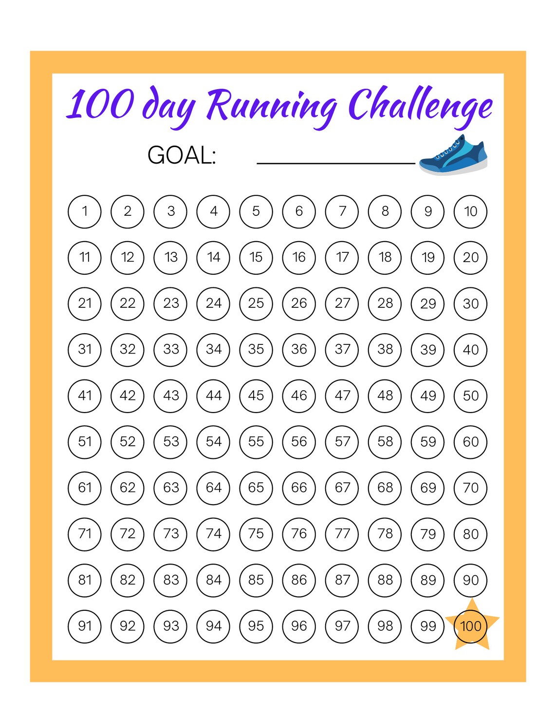 Run Walk Fitness Tracker and 100 Day Challenges- Printables - Etsy