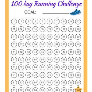 Run Walk Fitness Tracker and 100 Day Challenges- Printables - Etsy