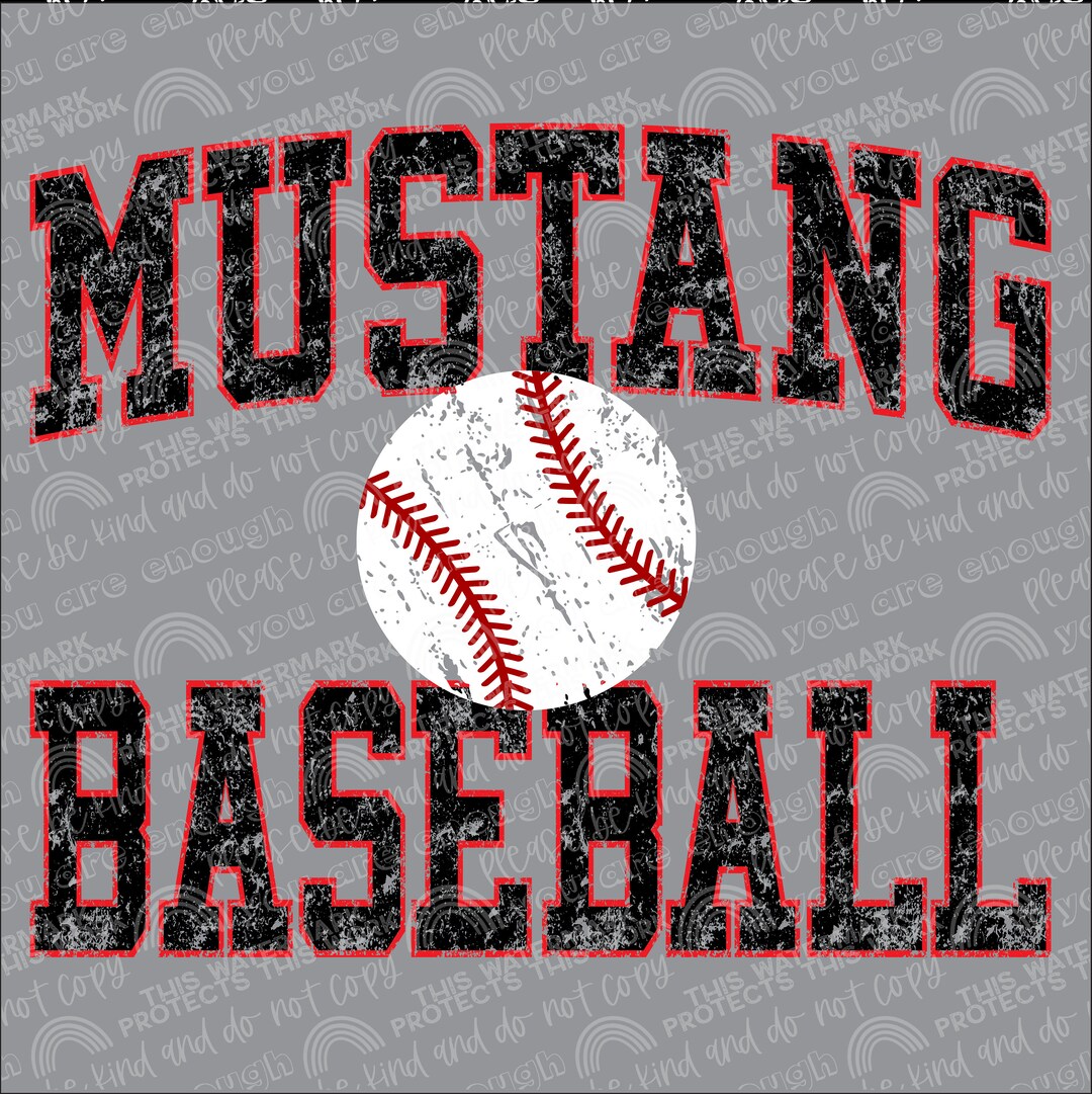 Mustang Baseball Design, Distressed Mustang Png, Mustang Baseball Shirt ...