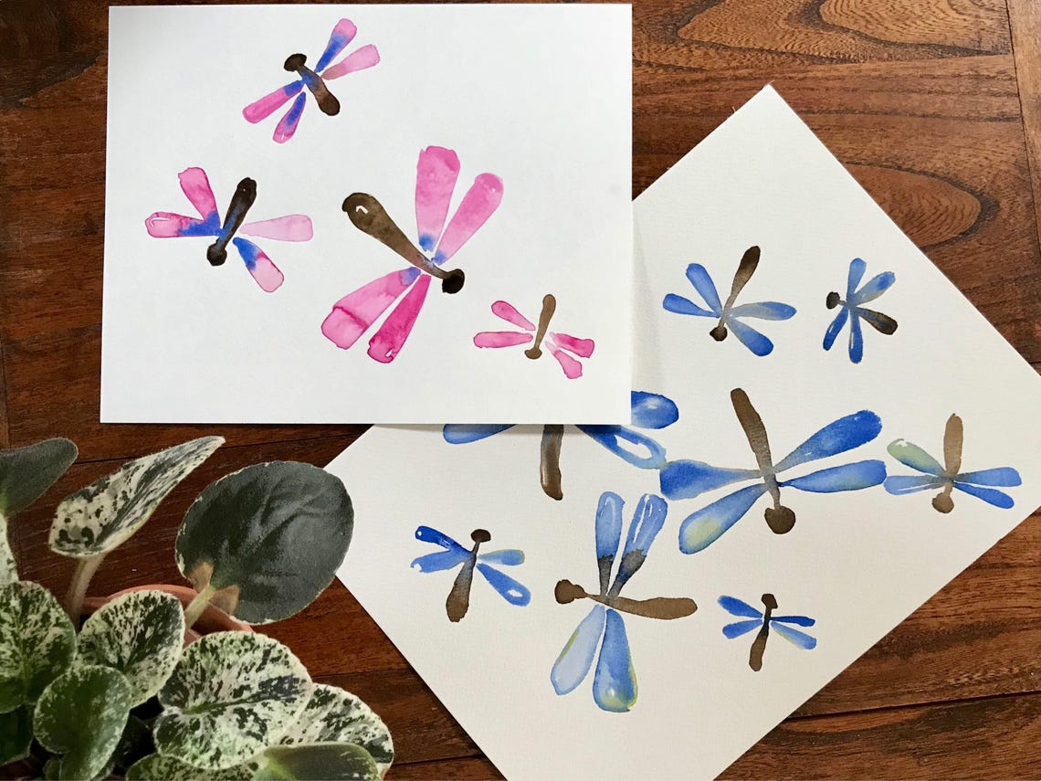 Dragonfly Watercolor Dragonfly Artwork Nursery Decor Girls | Etsy