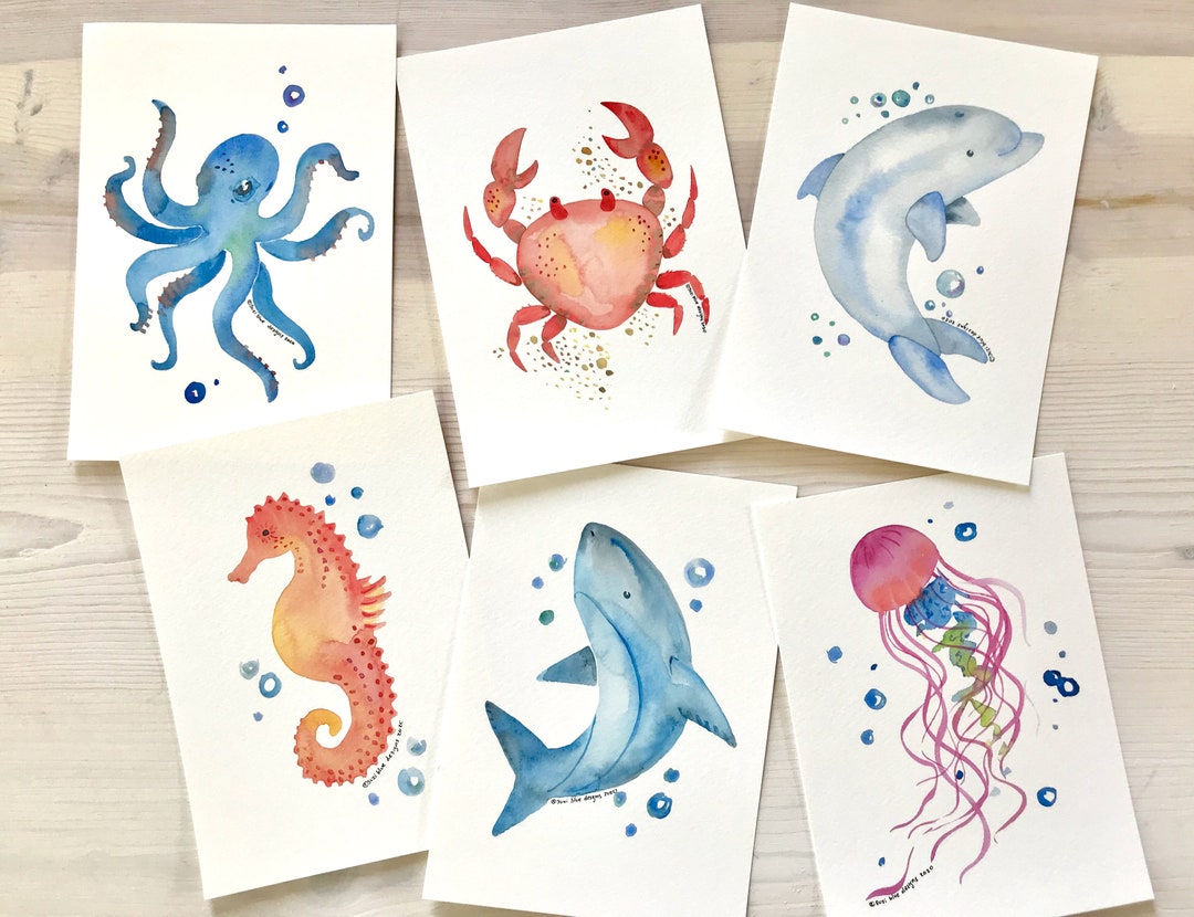 Under the Sea Watercolor Print Series Nursery Decor Fine Art Print ...