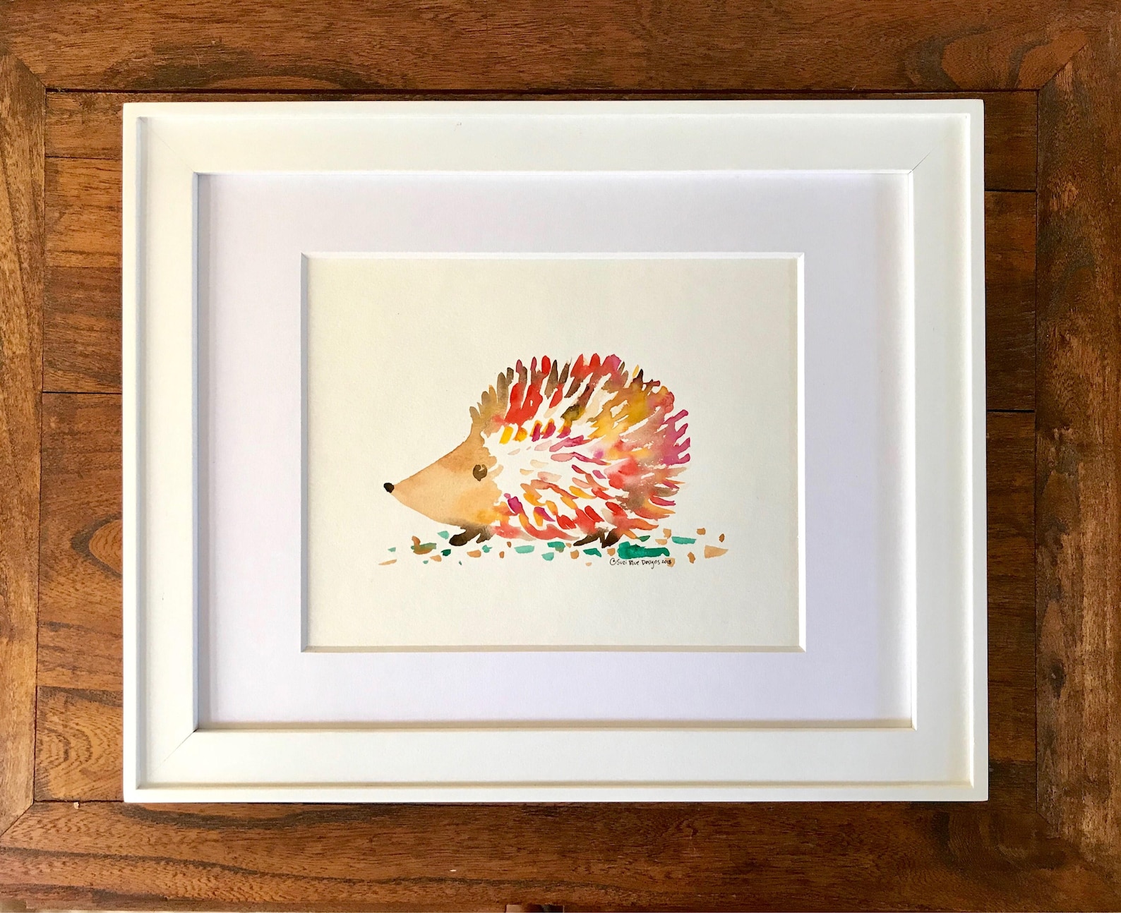 Hand Painted Hedgehog Art Original Artwork Woodland Nursery - Etsy