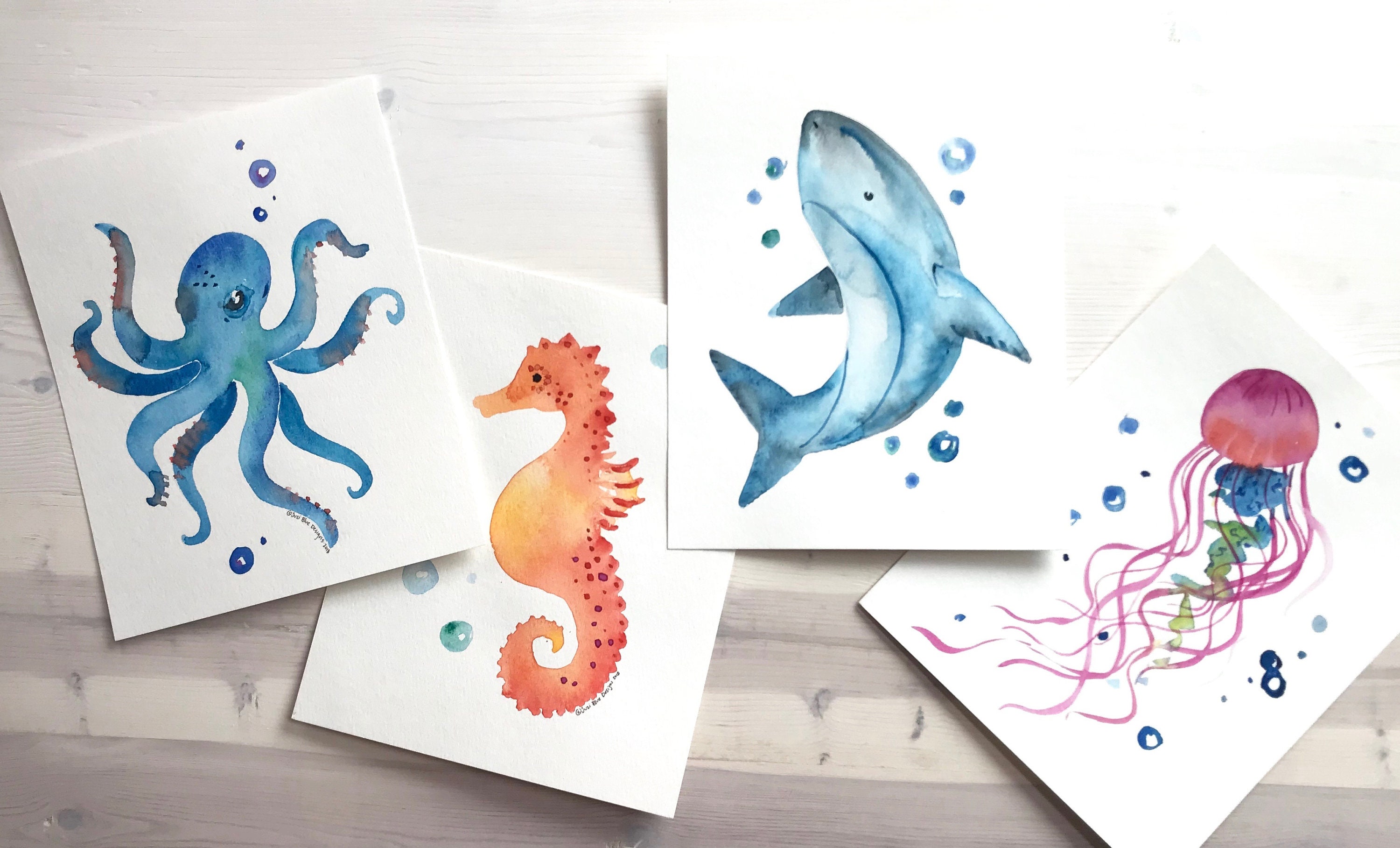 Under the Sea Watercolor Print Series Nursery Decor Fine Art Print ...