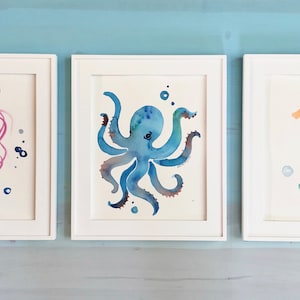 Under the Sea Watercolor Print Series Nursery Decor Fine Art Print ...