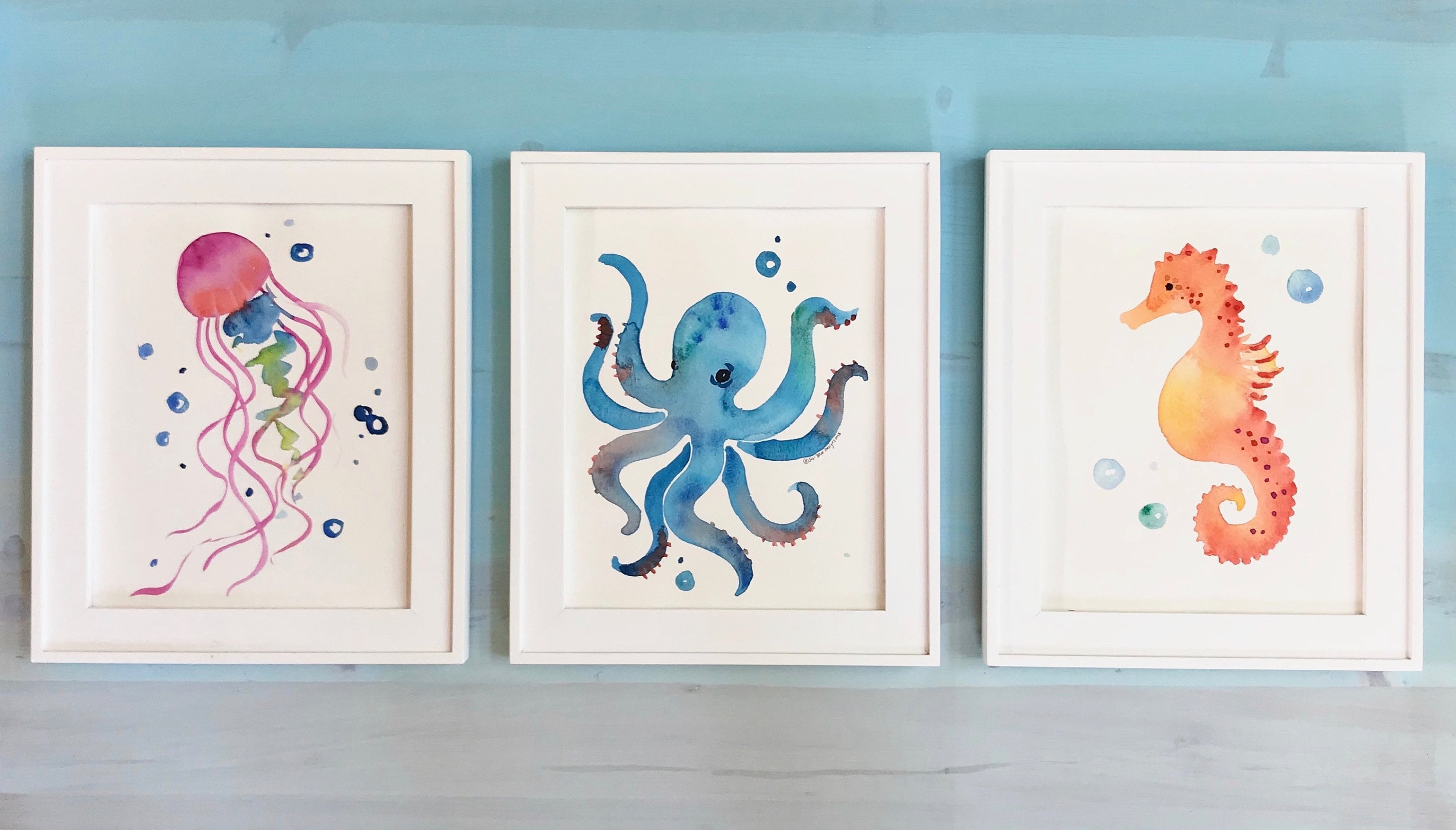 Under the Sea Watercolor Print Series Nursery Decor Fine Art Print ...