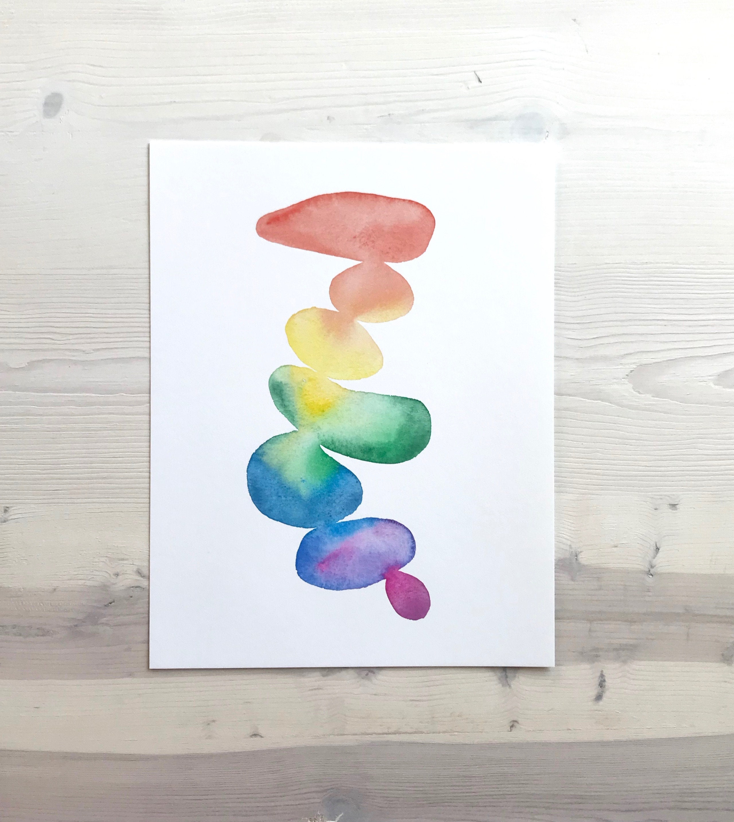 Rainbow Watercolor Original Watercolor Rainbow Art Print - Etsy