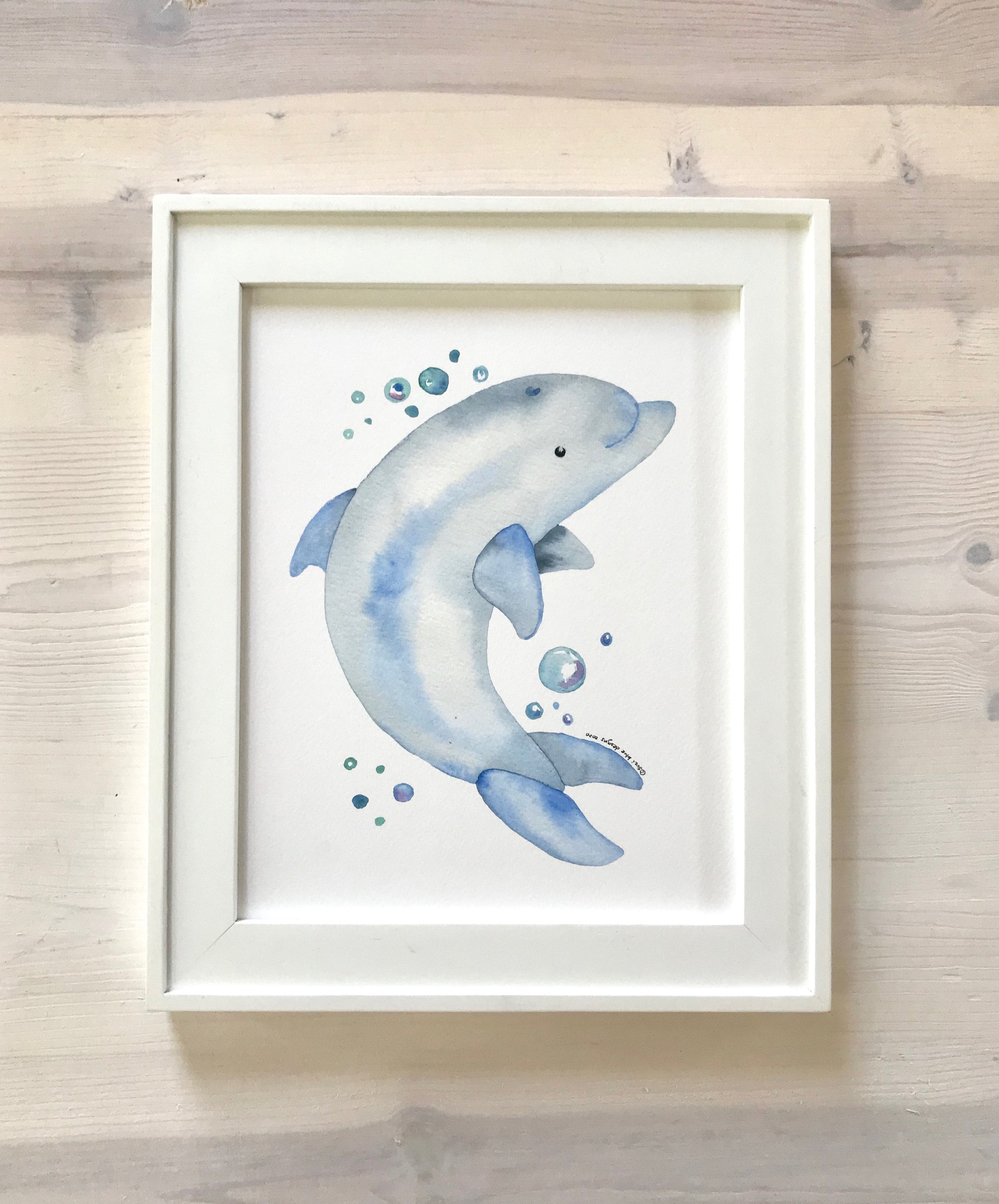Dolphin Watercolor Print, Dolphin Wall Art, Nautical Decor, Sea ...