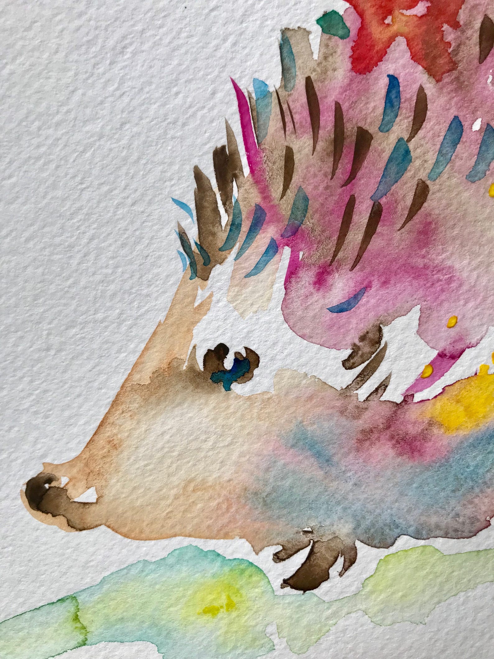 Hand Painted Hedgehog Art Original Artwork Woodland Nursery - Etsy