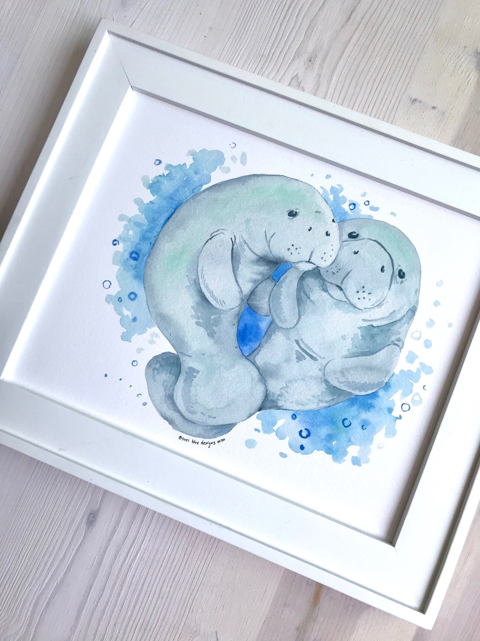 Manatee Digital Art Print, Printable Art, Manatee Print, Nautical Print ...