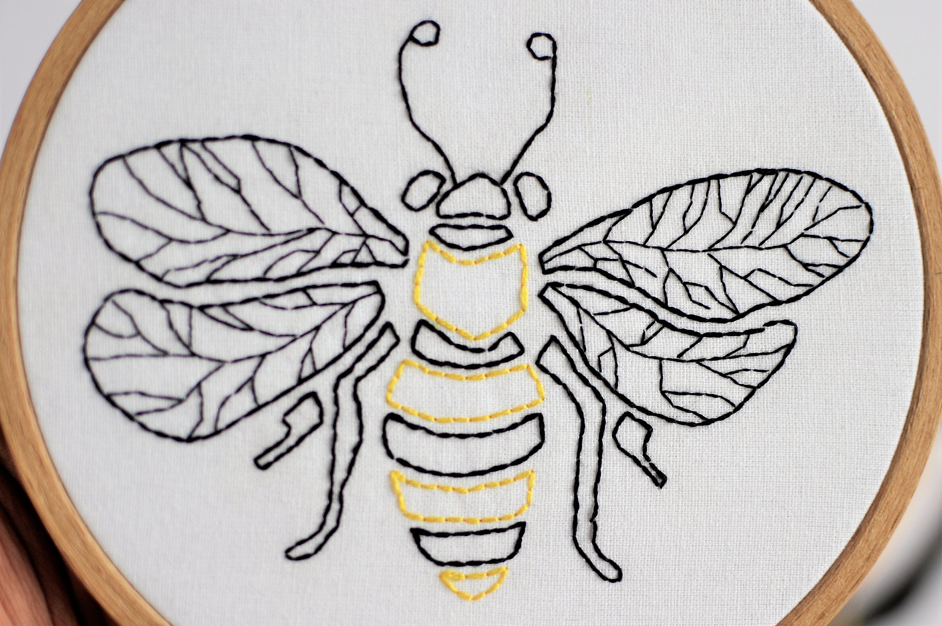 Honey Bee Embroidery Pattern, Printable PDF File With Learn to ...