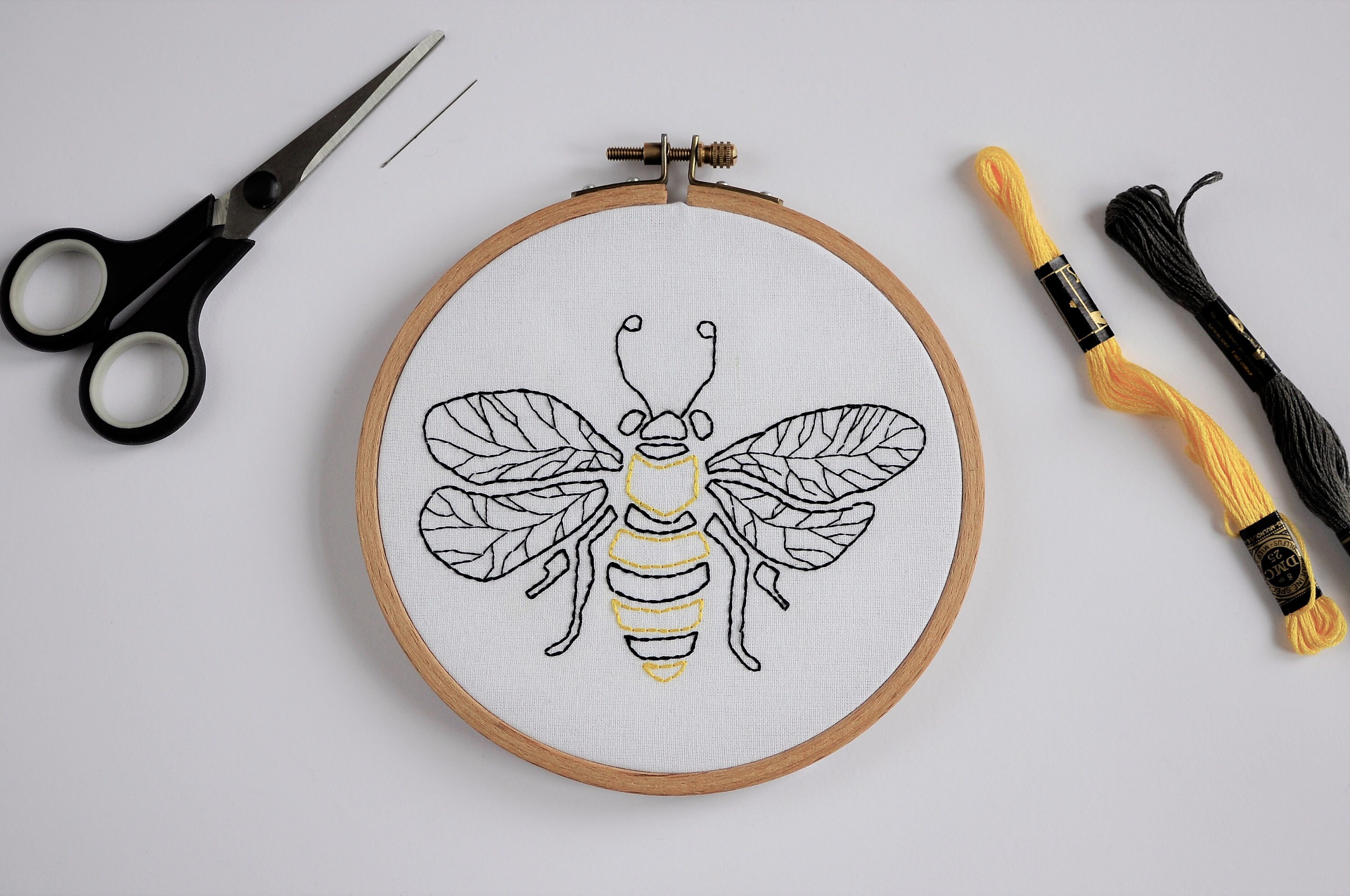Honey Bee Embroidery Pattern, Printable PDF File With Learn to ...