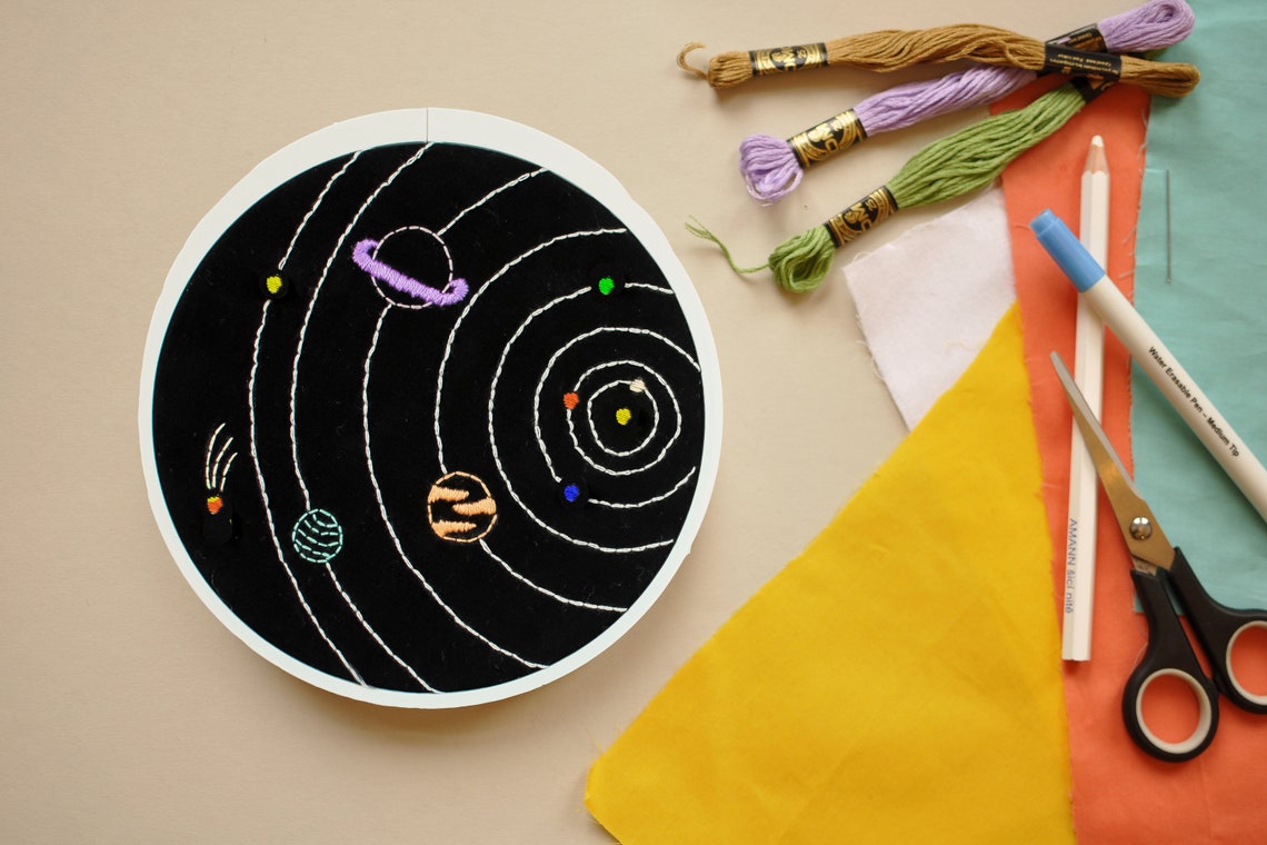 Solar System Embroidery Pattern, Outer Space Printable PDF File With ...