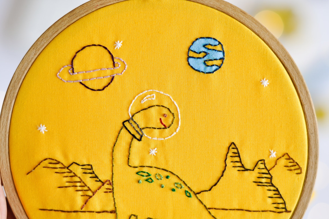 Set of 3 Outer Space Embroidery Patterns With Learn to Embroider Guide ...