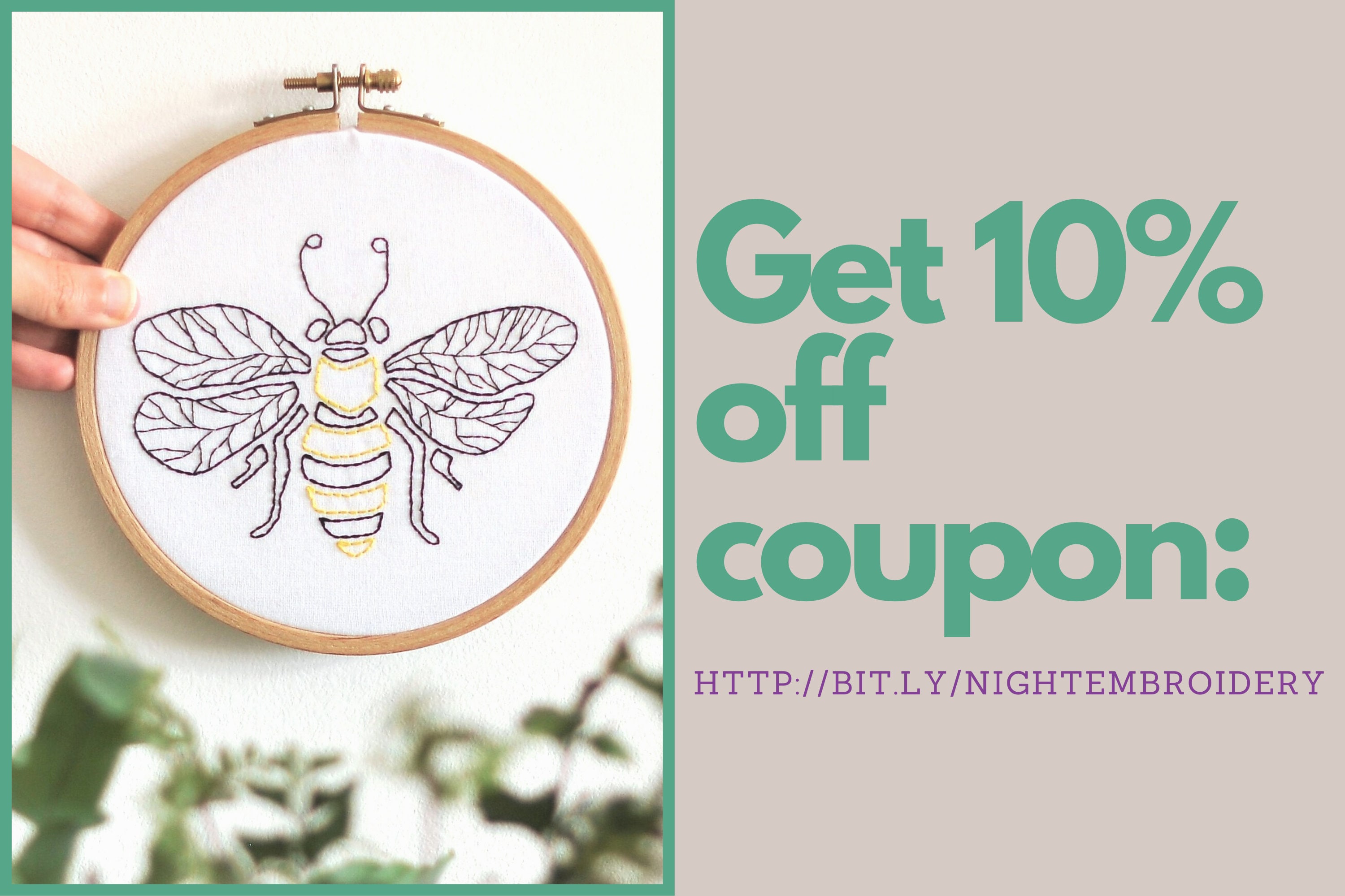 Honey Bee Embroidery Pattern, Printable PDF File With Learn to ...