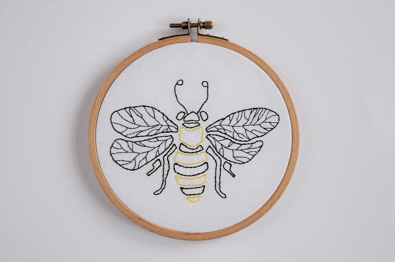 Honey Bee Embroidery Pattern, Printable PDF File With Learn to ...