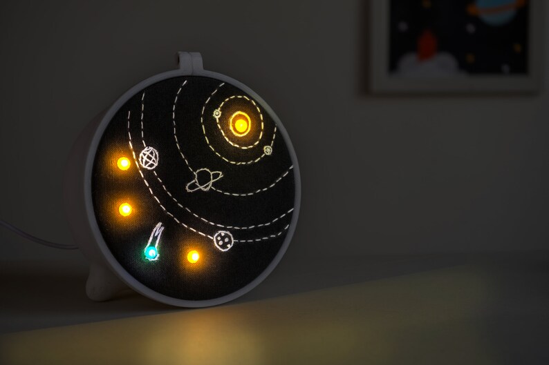 Solar System Night Light Outer Space Theme Bedside Lamp Hand | Etsy