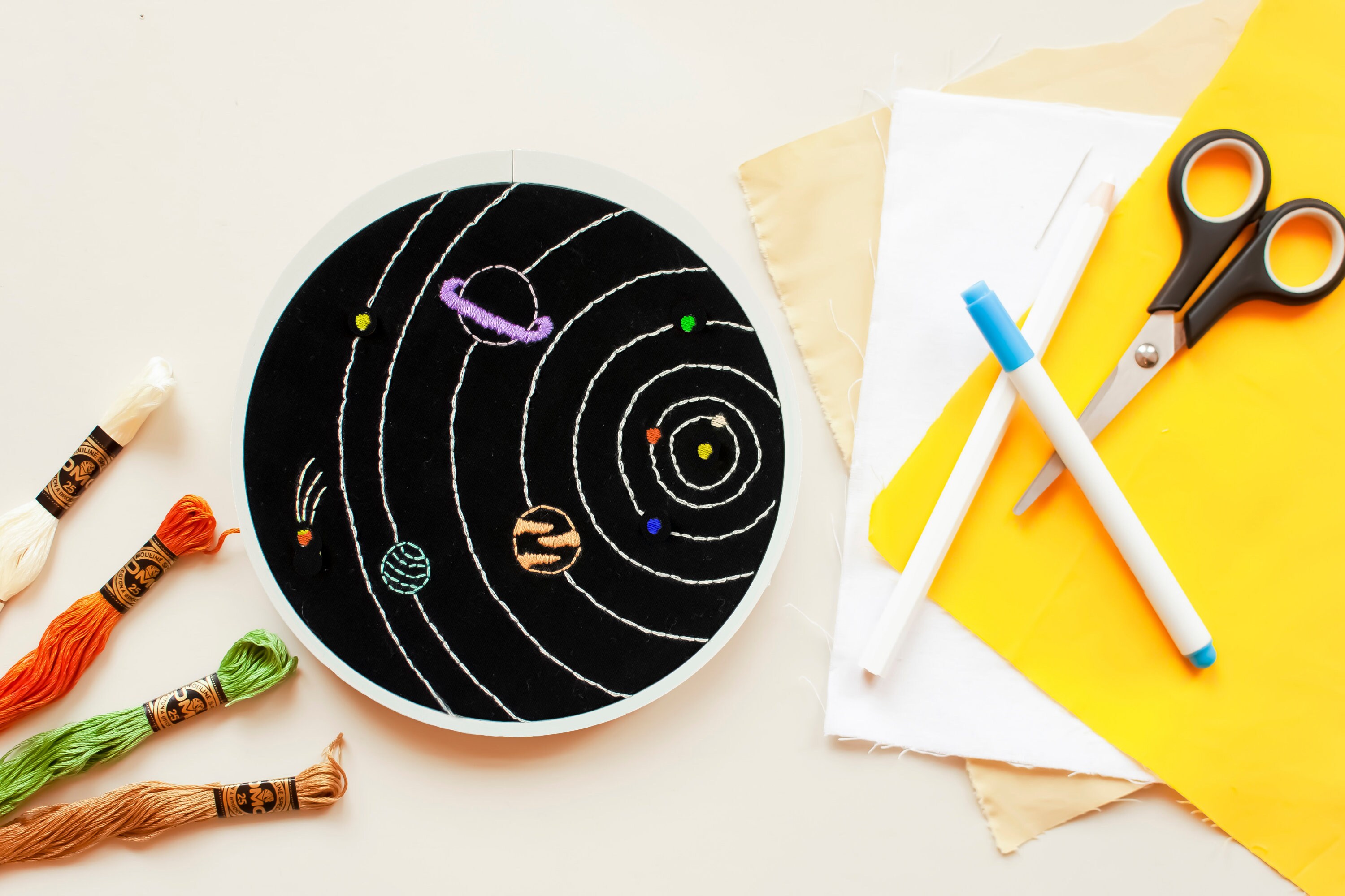 Solar System Embroidery Pattern, Outer Space Printable PDF File With ...