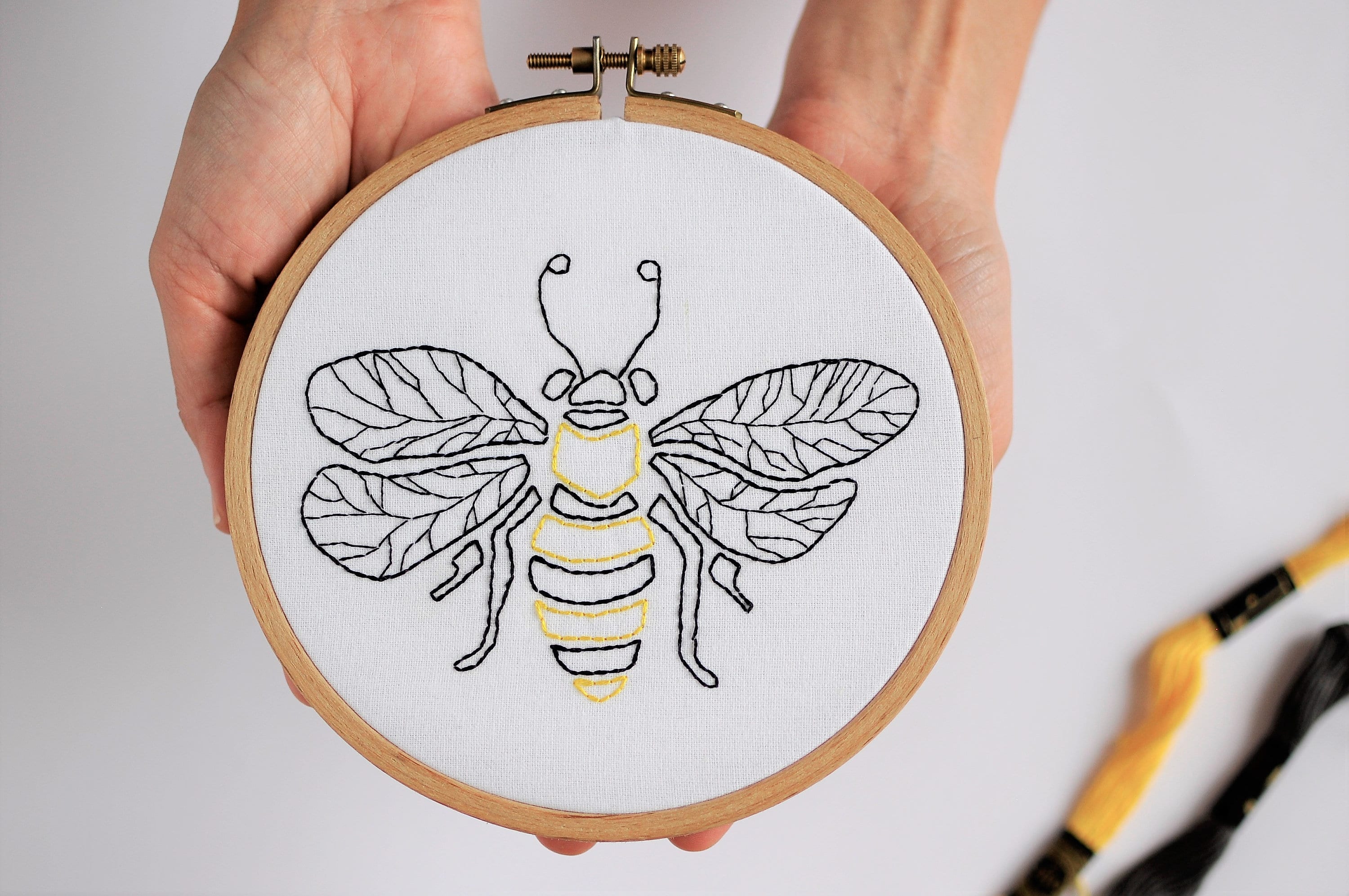 Honey Bee Embroidery Pattern, Printable PDF File With Learn to ...