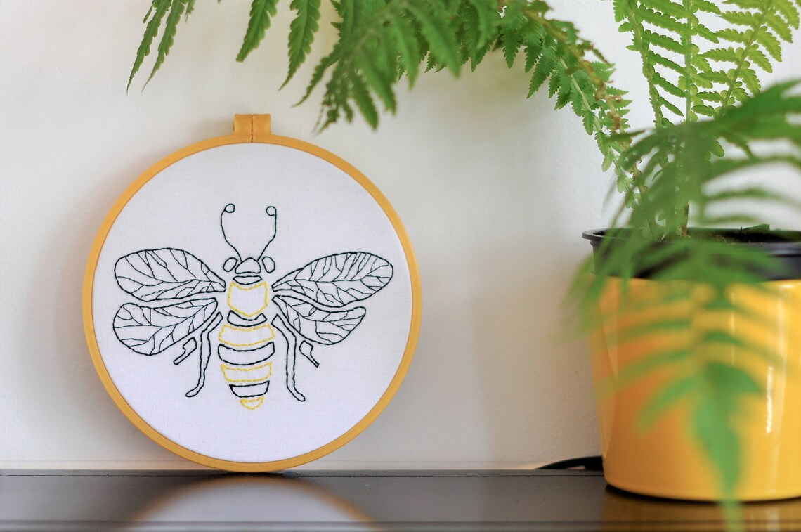 Honey Bee Embroidery Pattern Printable PDF File With Learn to - Etsy