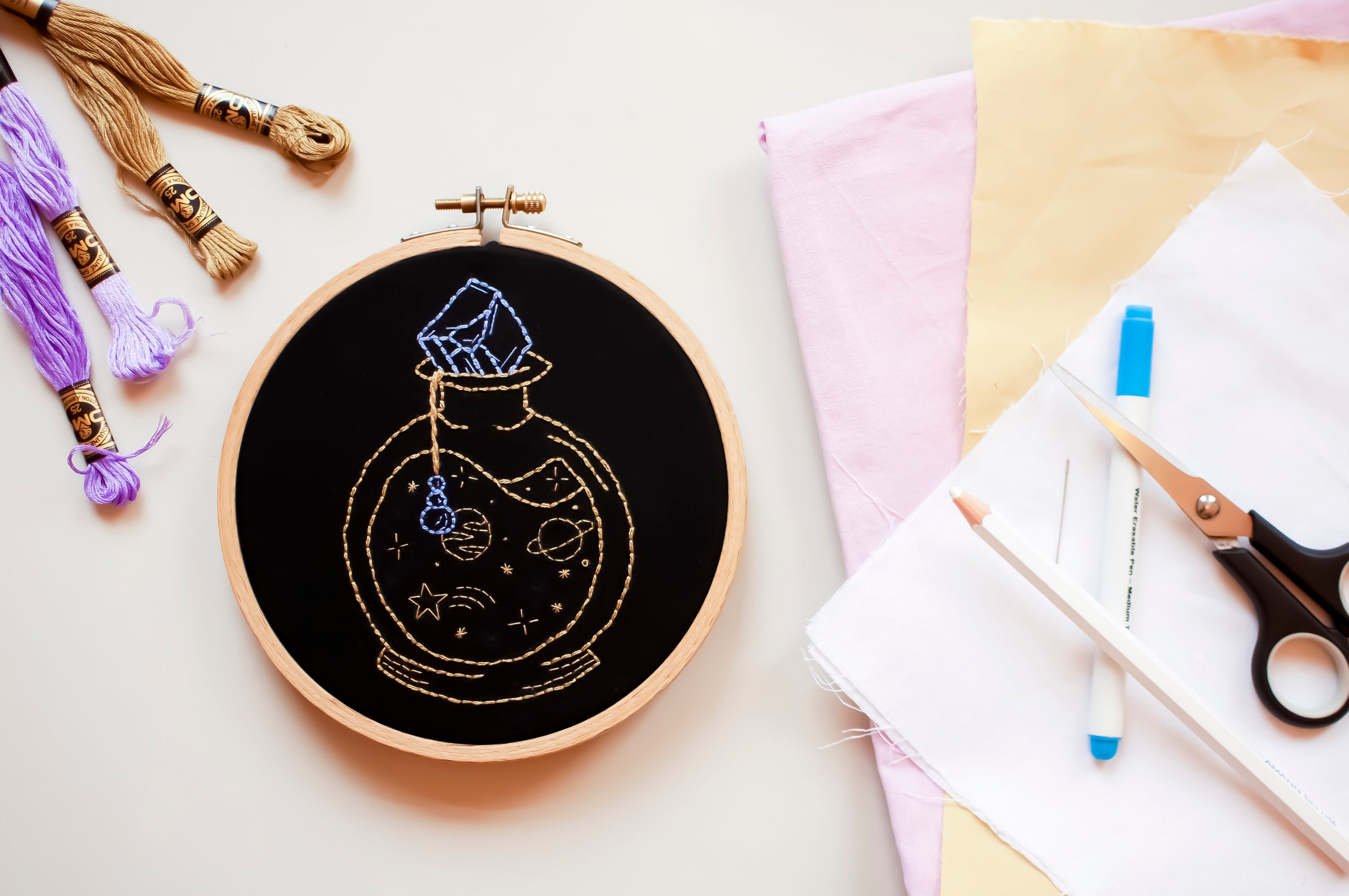 Set of 3 Celestial Embroidery Patterns With Embroidery Guide and Videos ...