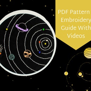Solar System Embroidery Pattern, Outer Space Printable PDF File With ...