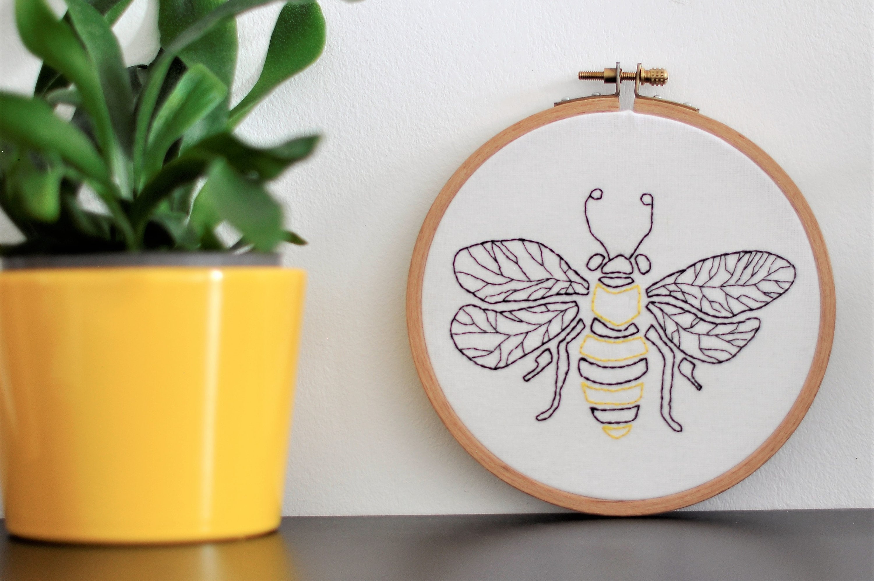 Honey Bee Embroidery Pattern, Printable PDF File With Learn to ...