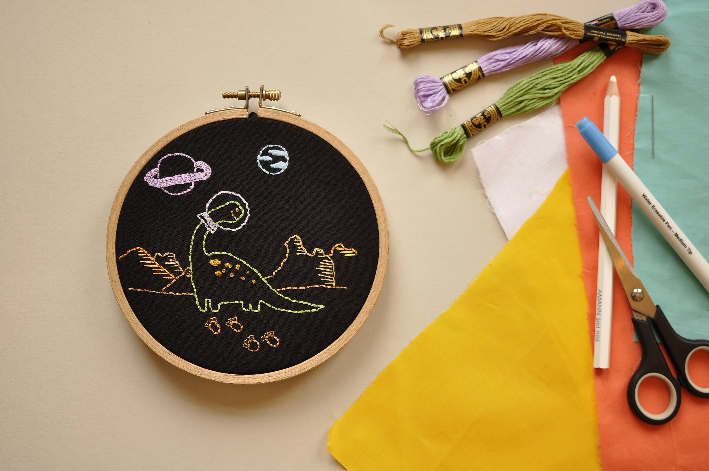 Set of 3 Outer Space Embroidery Patterns With Learn to Embroider Guide ...