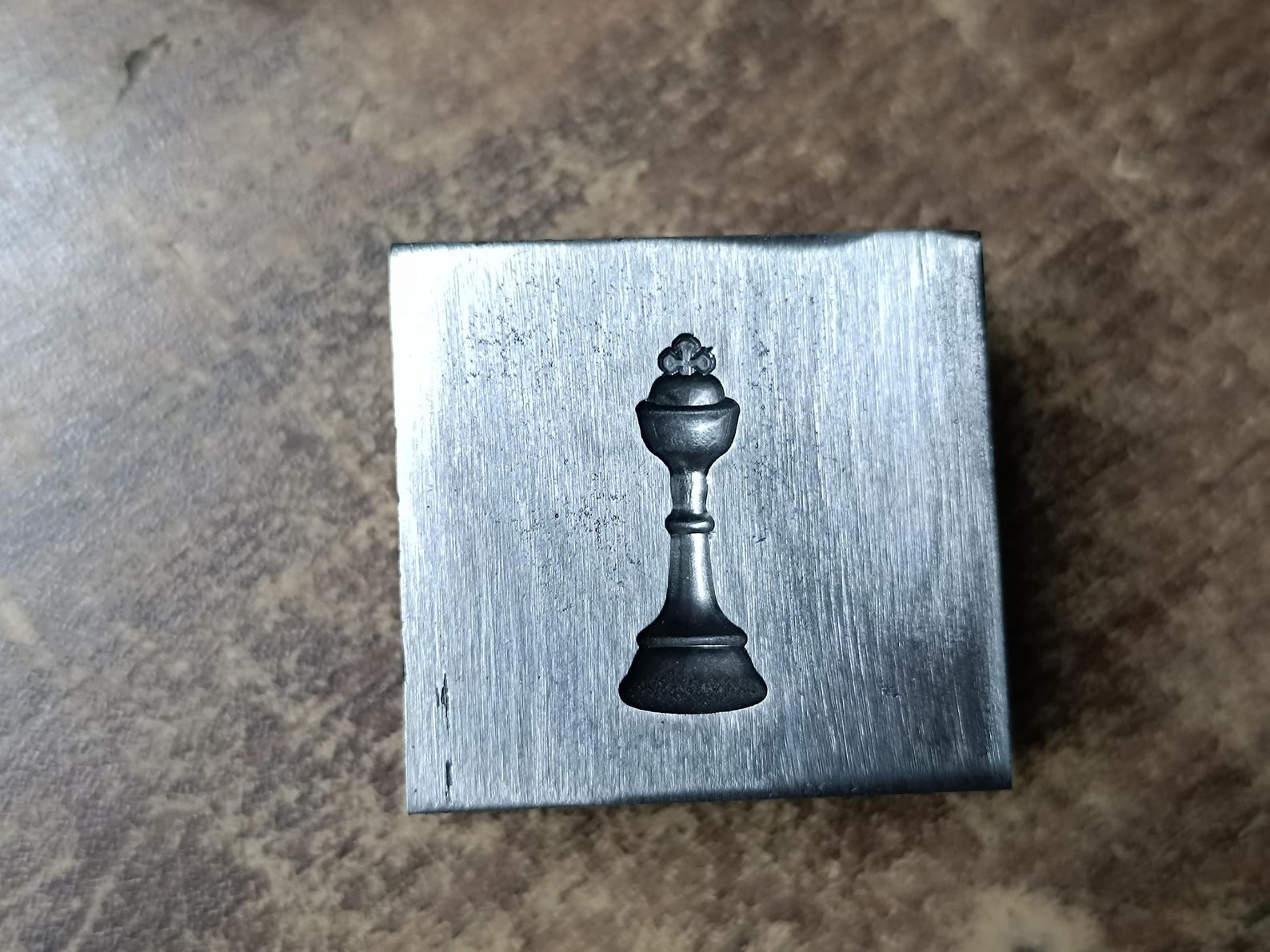 Steel King Chess Piece Die - Engraved Design (25mm) - Etsy