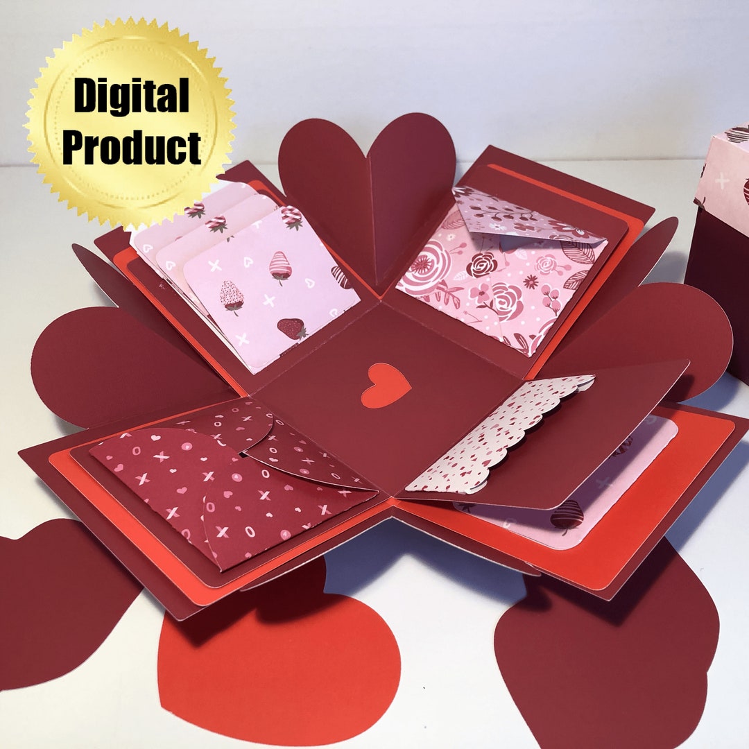 Exploding Box Cricut Pattern SVG, With 7 Different Interactive Elements ...