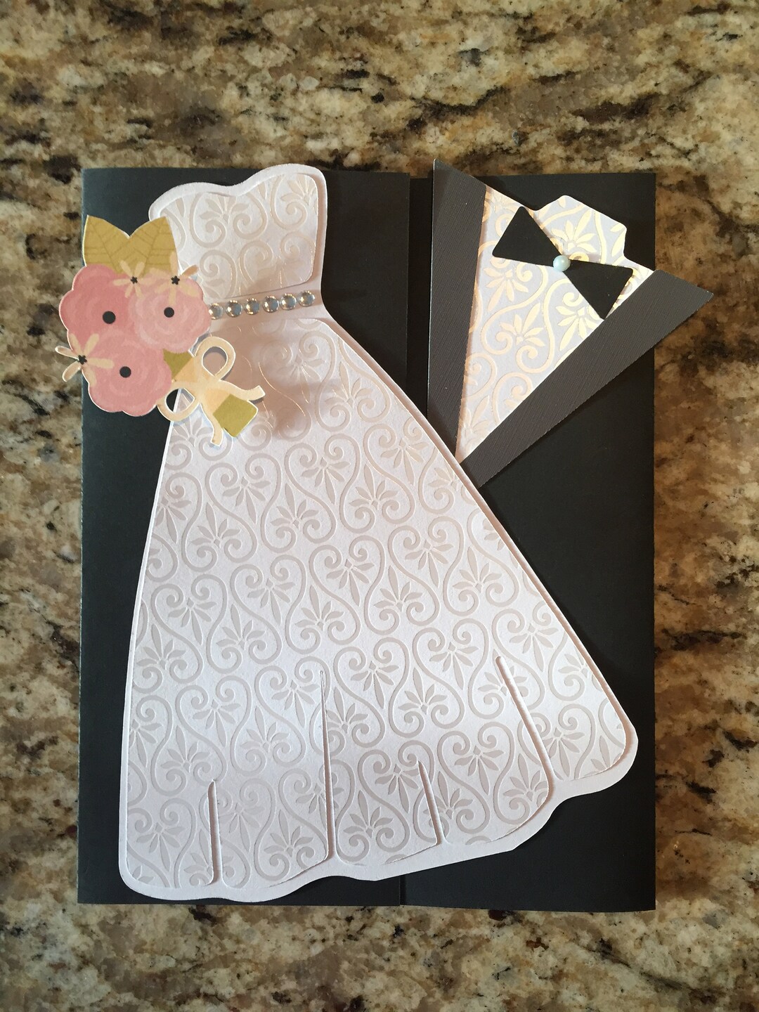Wedding Card Cricut Pattern SVG Digital File, Wedding Dress and Tux ...