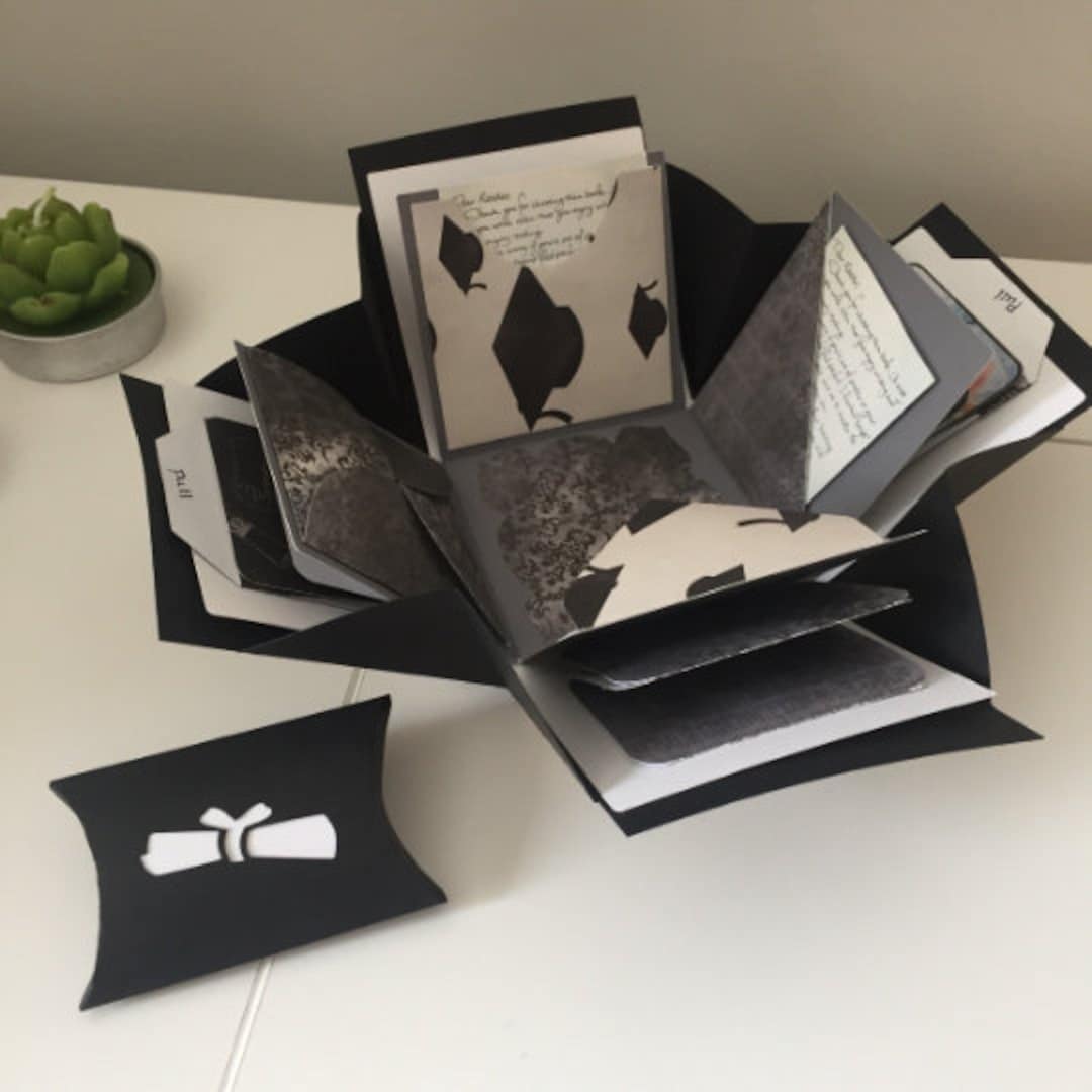 Graduation Exploding Box SVG Digital Download, Grad Gift, Pop-up Card ...