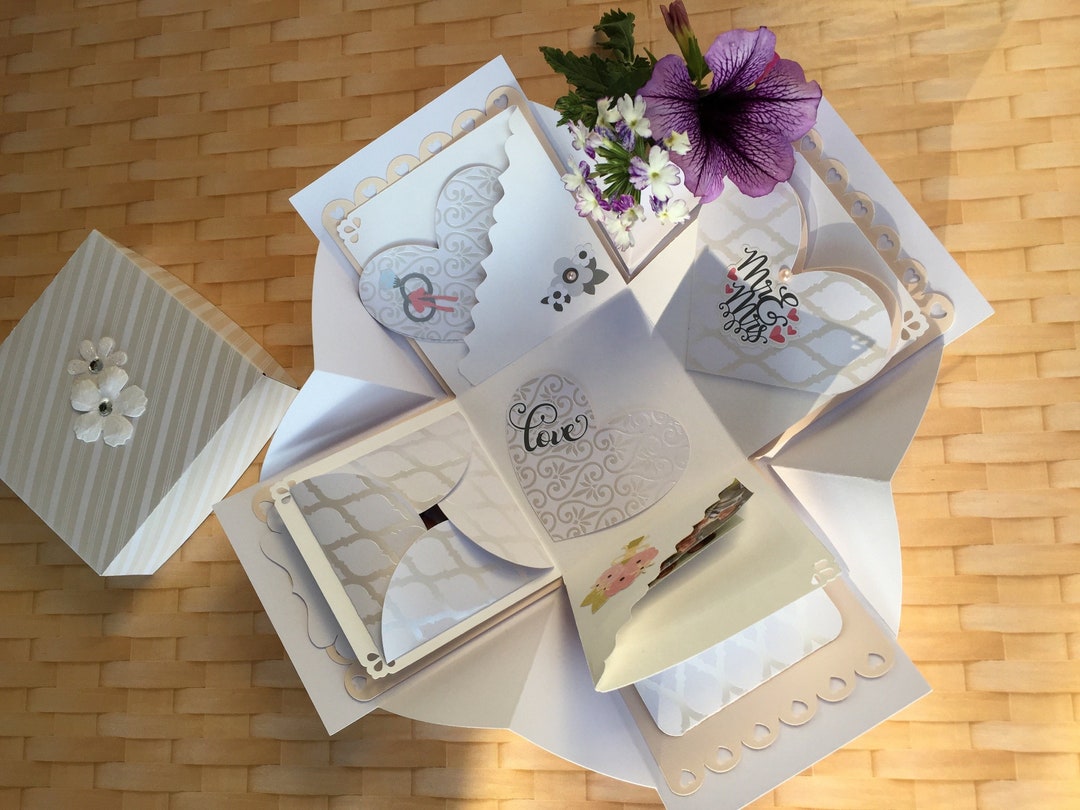 Mothers Day, Wedding, Easter, Exploding Box Cricut Pattern Download, Wedding Gift, Fancy Pop-up ...