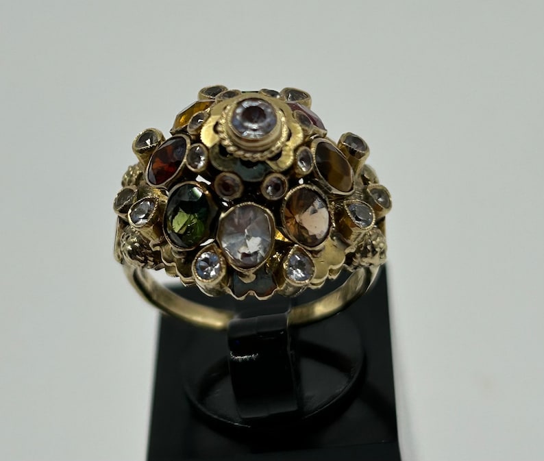 Vintage 18k Gold Princess Ring With Diamonds,sapphire, Ruby Etc. #76 ...