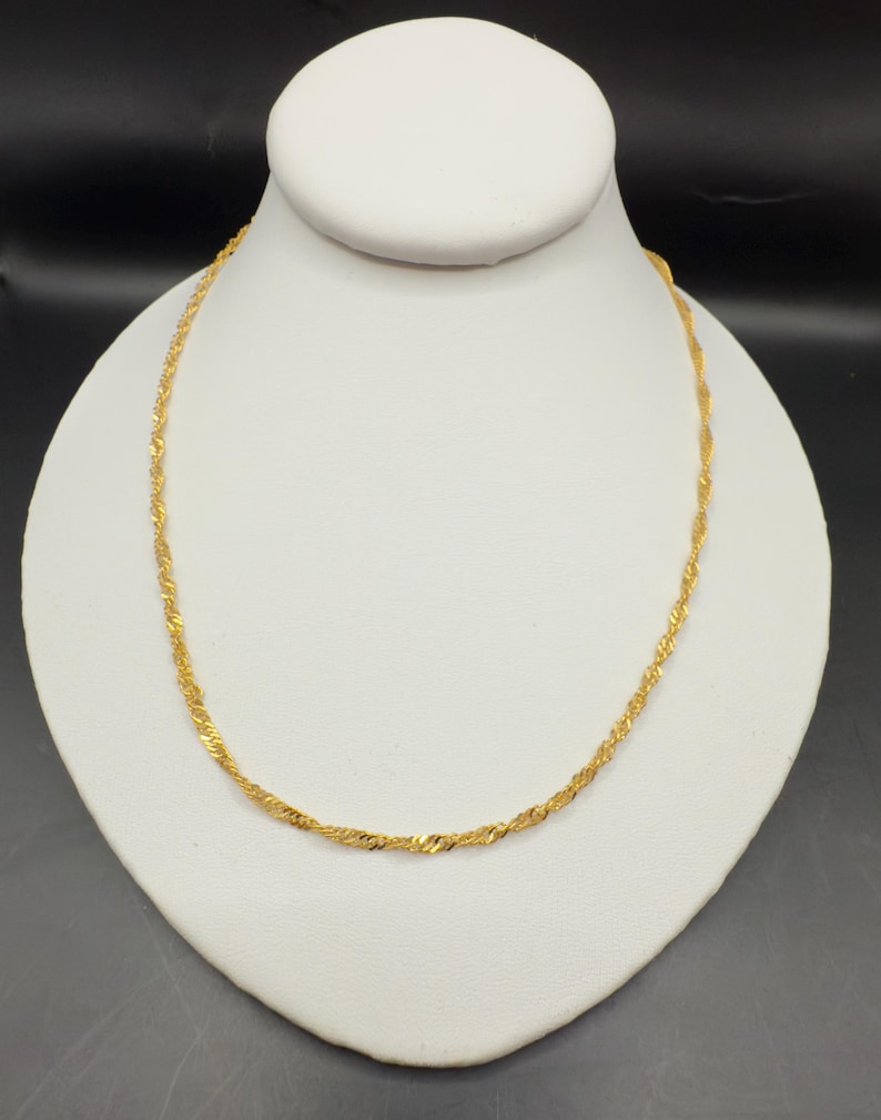 21K Solid Gold Dubai Twist Necklace – Unisex Rope Chain .#289 - Etsy
