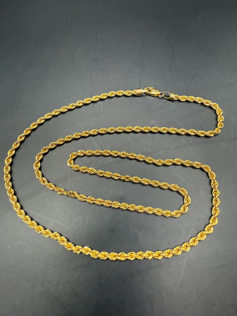 21K Solid Gold Rope Chain Necklace – Heavy Twist, 22 Inch.#283 - Etsy