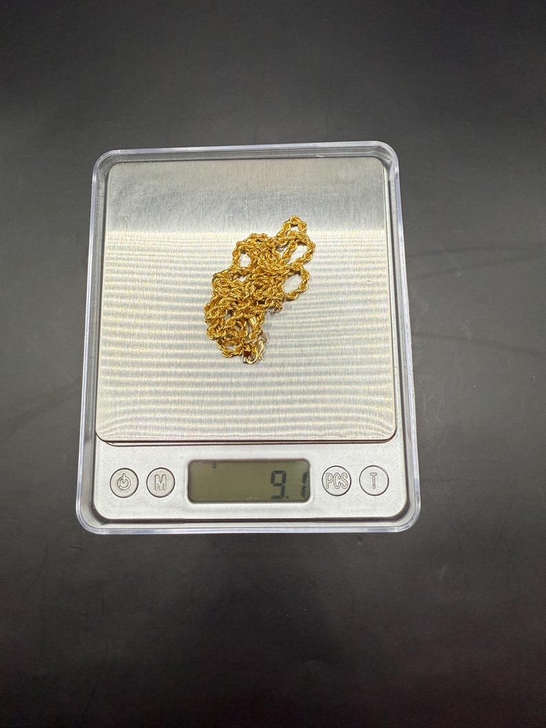 21K Solid Gold Rope Chain Necklace – Heavy Twist, 22 Inch.#283 - Etsy