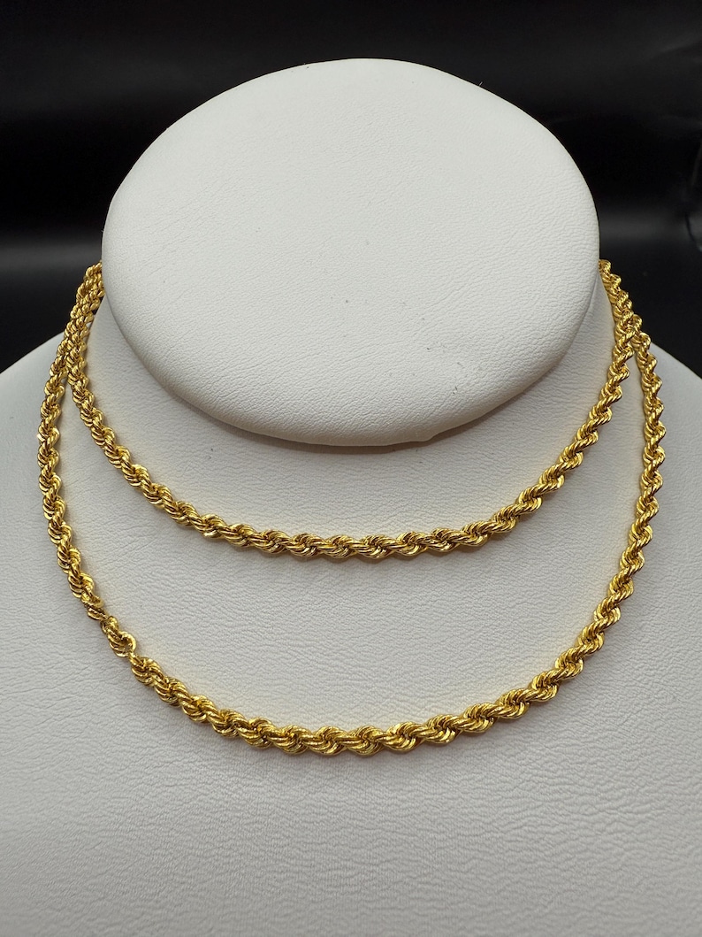 21K Solid Gold Rope Chain Necklace – Heavy Twist, 22 Inch.#283 - Etsy