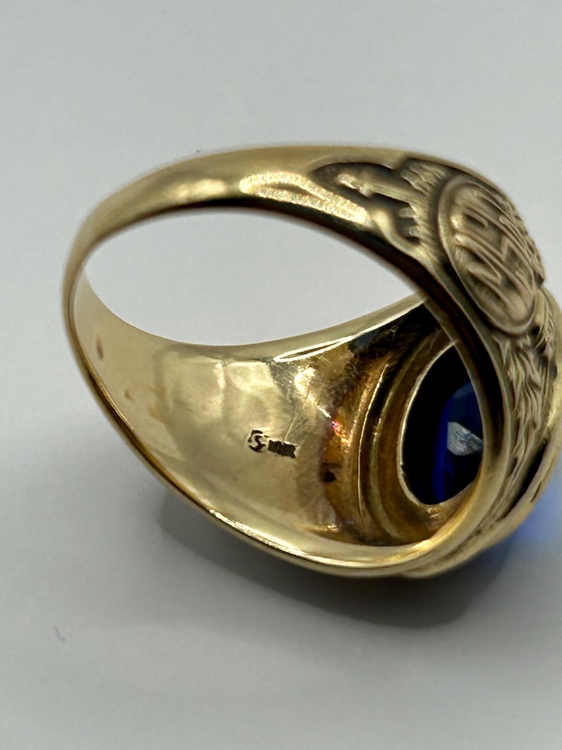 Vintage Columbia University Class Ring | 10K Gold | Blue Sapphire Stone ...