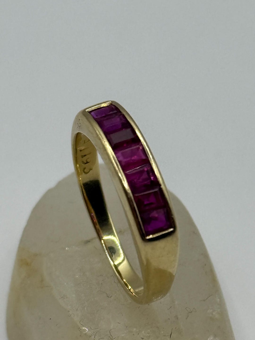 Elegant 18K Yellow Gold Ruby Channel-set Band Ring – Vintage Style! #107. - Etsy