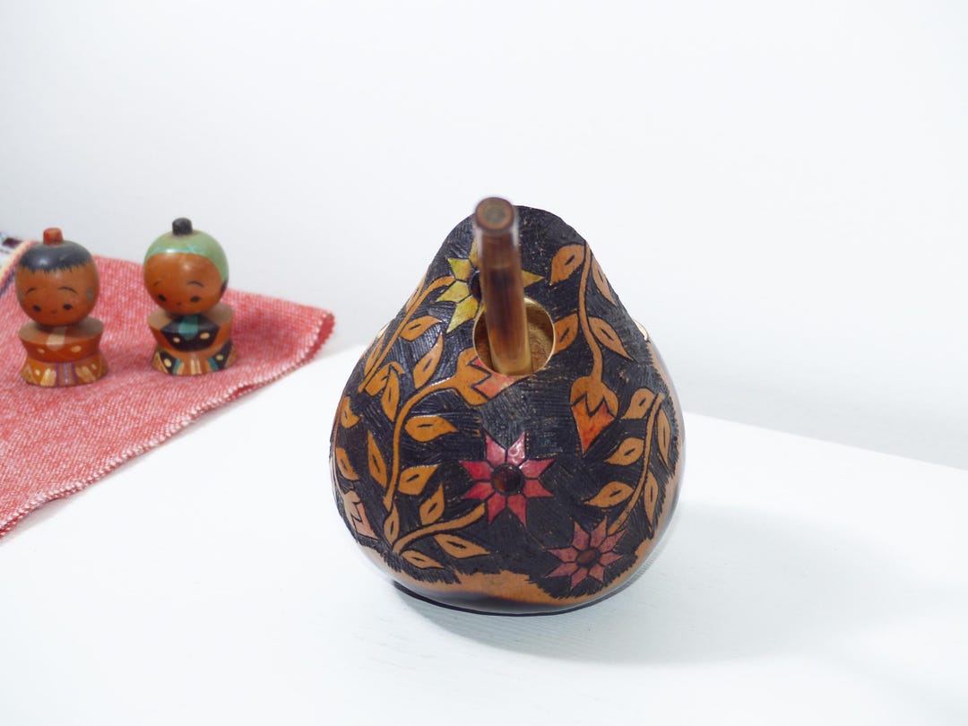 Unique Hand Carved Yerba Mate Gourd With Bombilla Hole - Includes 2 ...